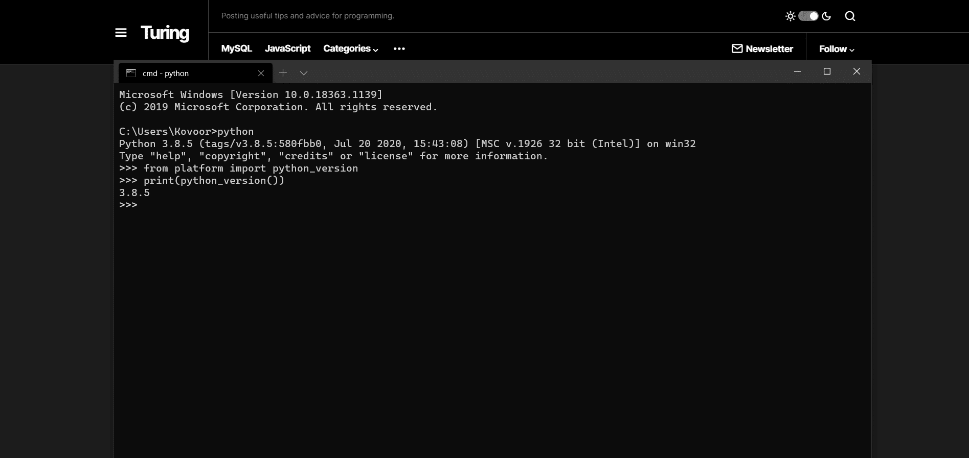 How To Check Python Version In Windows Macos Or Linux [2020]